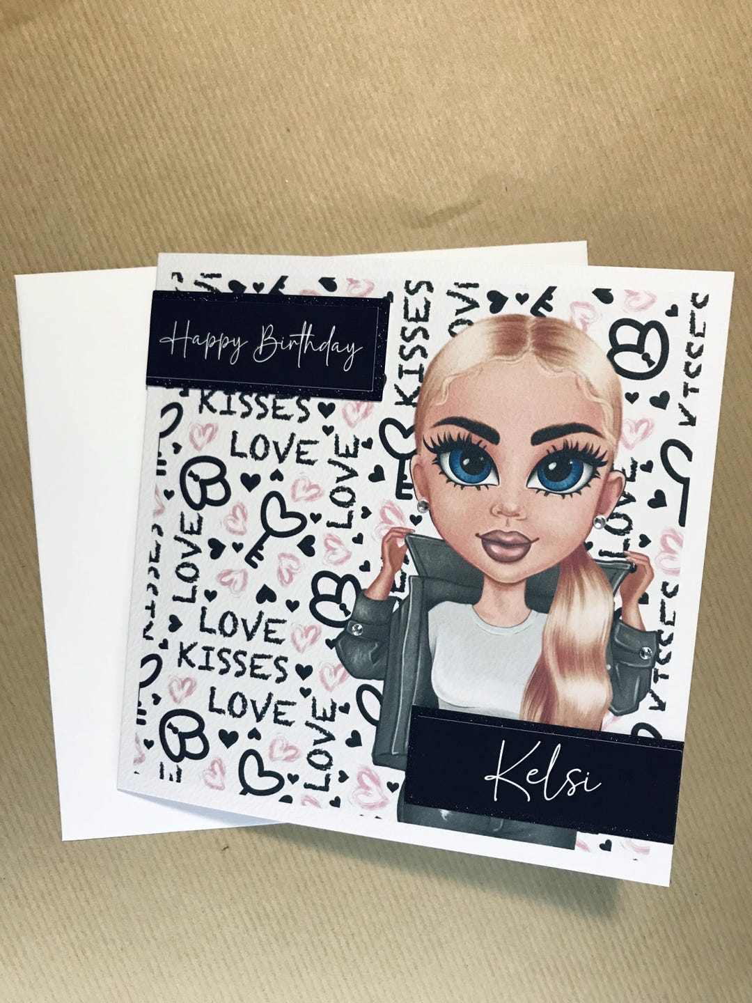 Personalised Chibi Doll Character Greeting Card, Perfect for a Birthday ...