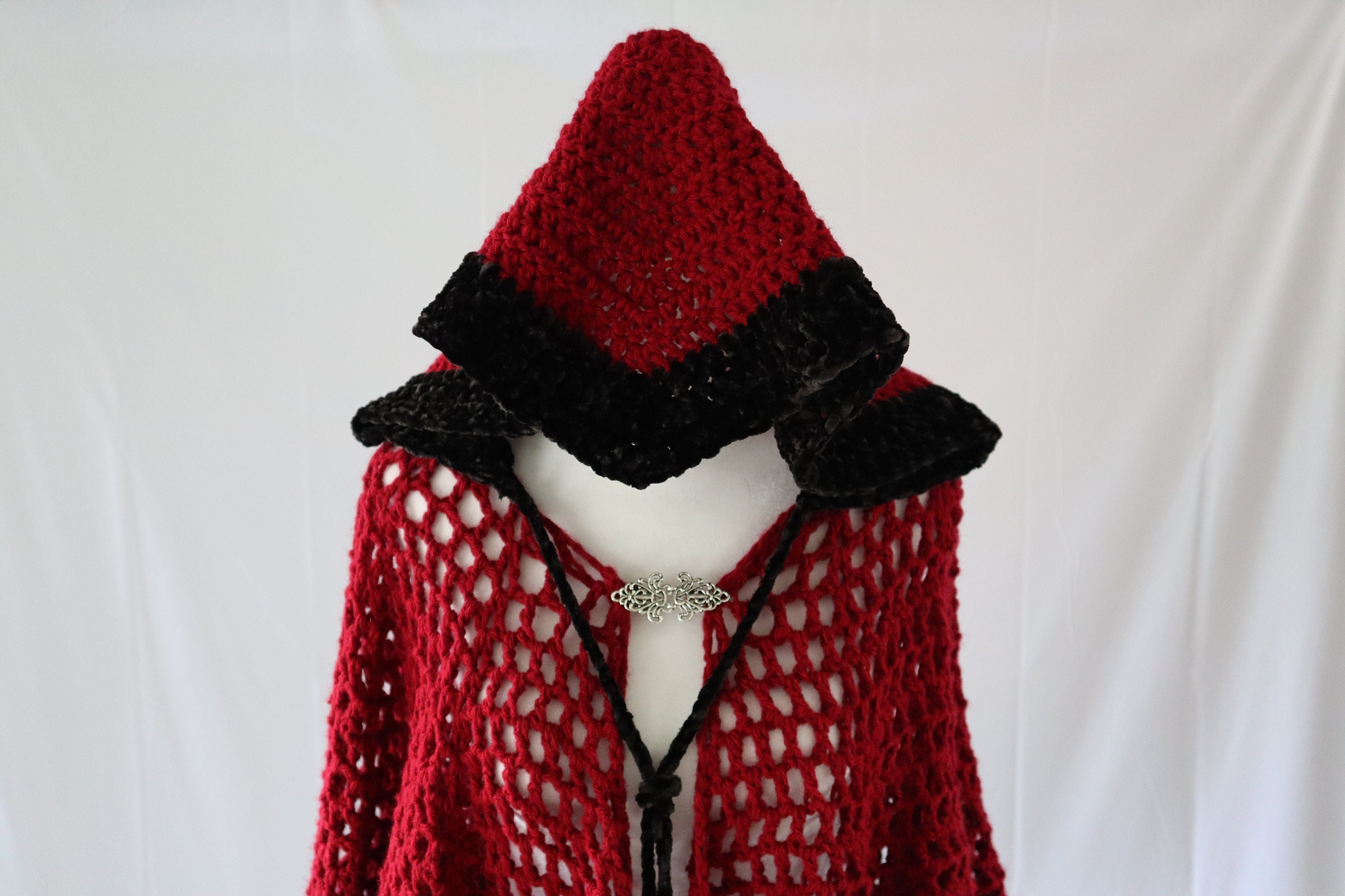 Crocheted Capelet | Hooded Cape | Gothic Victorian | Witches Cloak ...