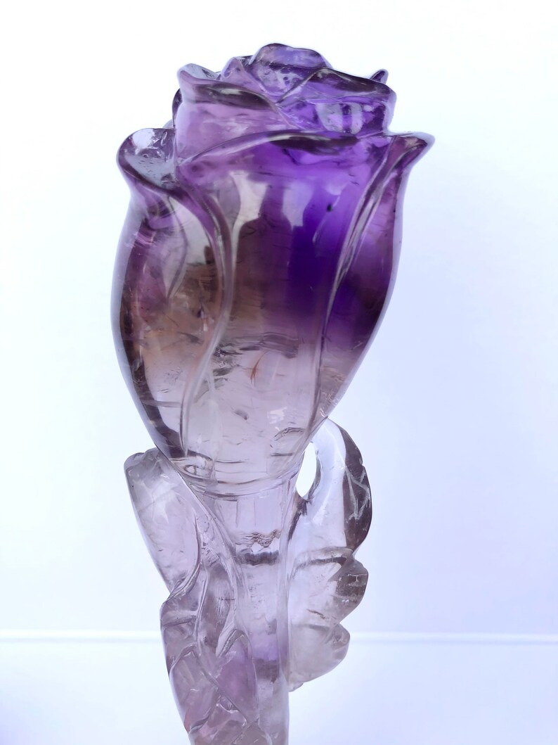 Amethyst Rose Hand-carved From Bahiaamethyst Elestial Points - Etsy