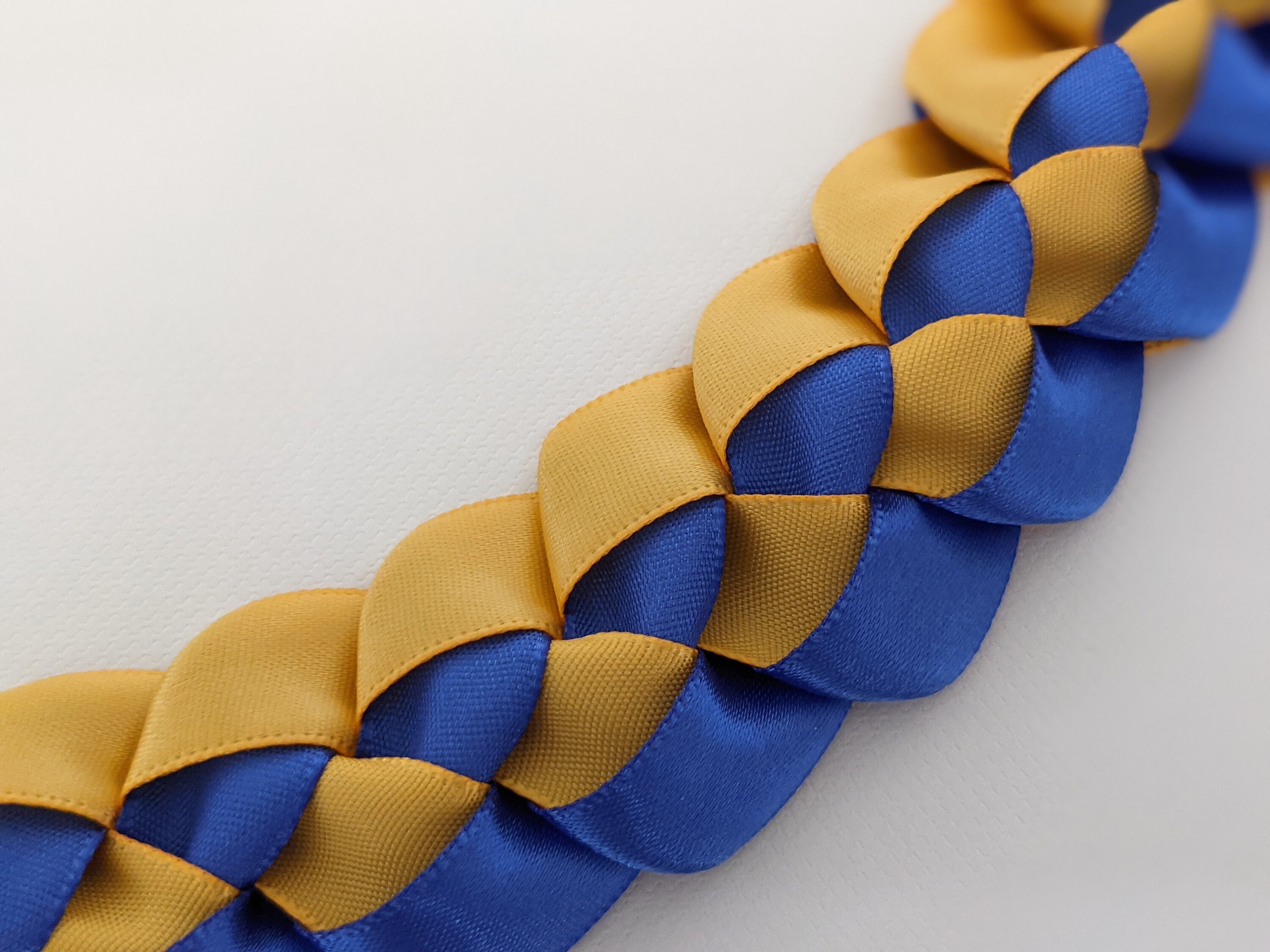Satin Ribbon Graduation Lei (blue & Yellow Gold) - Etsy