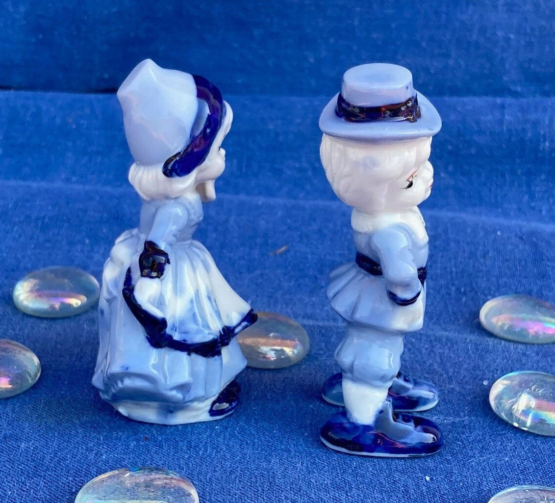 Vintage DUTCH 1960's Blue/white Boy & Girl Porcelain Figurines - Etsy
