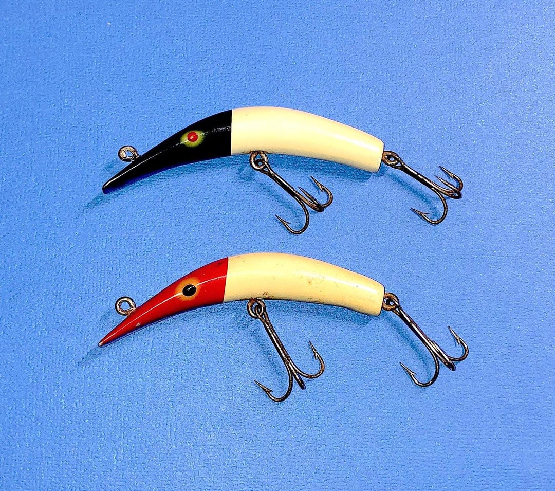 Vtg. (lot of 2) 2.75" Flatfish Lures, Unmarked Lazy Ike Style - Etsy