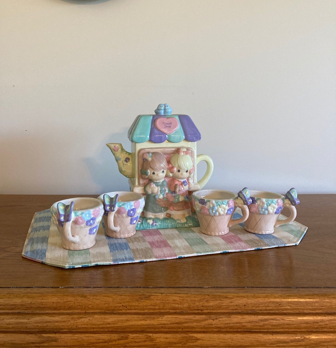Vintage Precious Moments Flower Shop Tea Set - Etsy