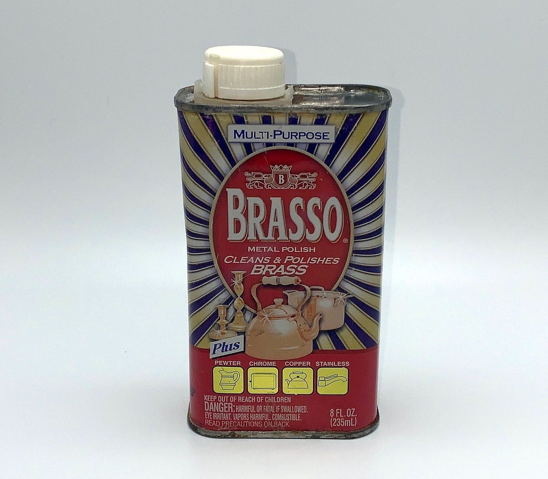 Vintage 8 Fl. Oz. BRASSO Metal Polish Tin empty - Etsy