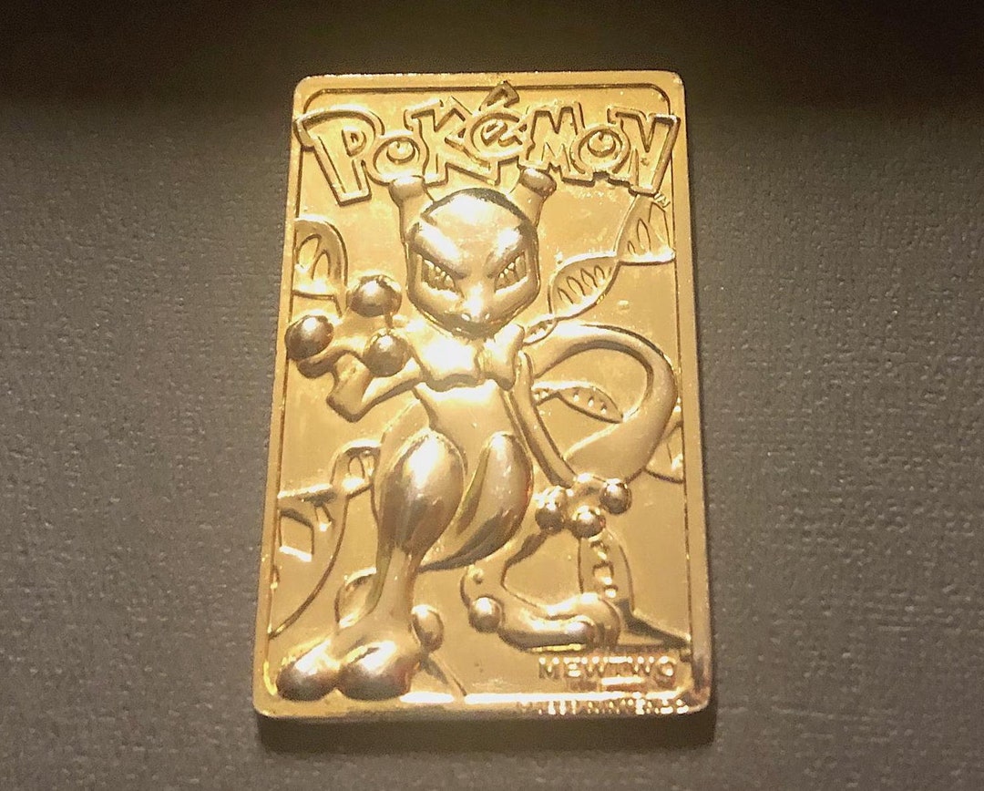 Vtg. 1999 Pokemon 23k Gold Plated Mewtwo Trading Card - Etsy