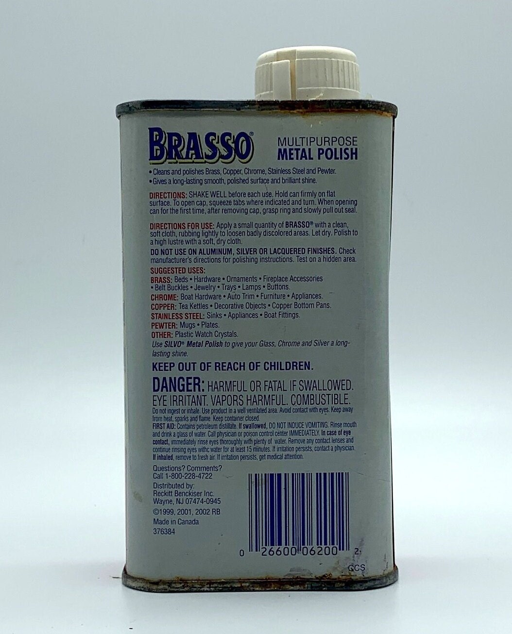 Vintage 8 Fl. Oz. BRASSO Metal Polish Tin empty - Etsy