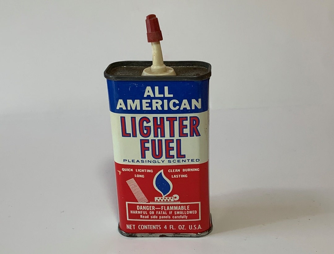 Vintage ALL AMERICAN Lighter Fuel, 4 Oz. Tin W/spout empty Made in U.S ...