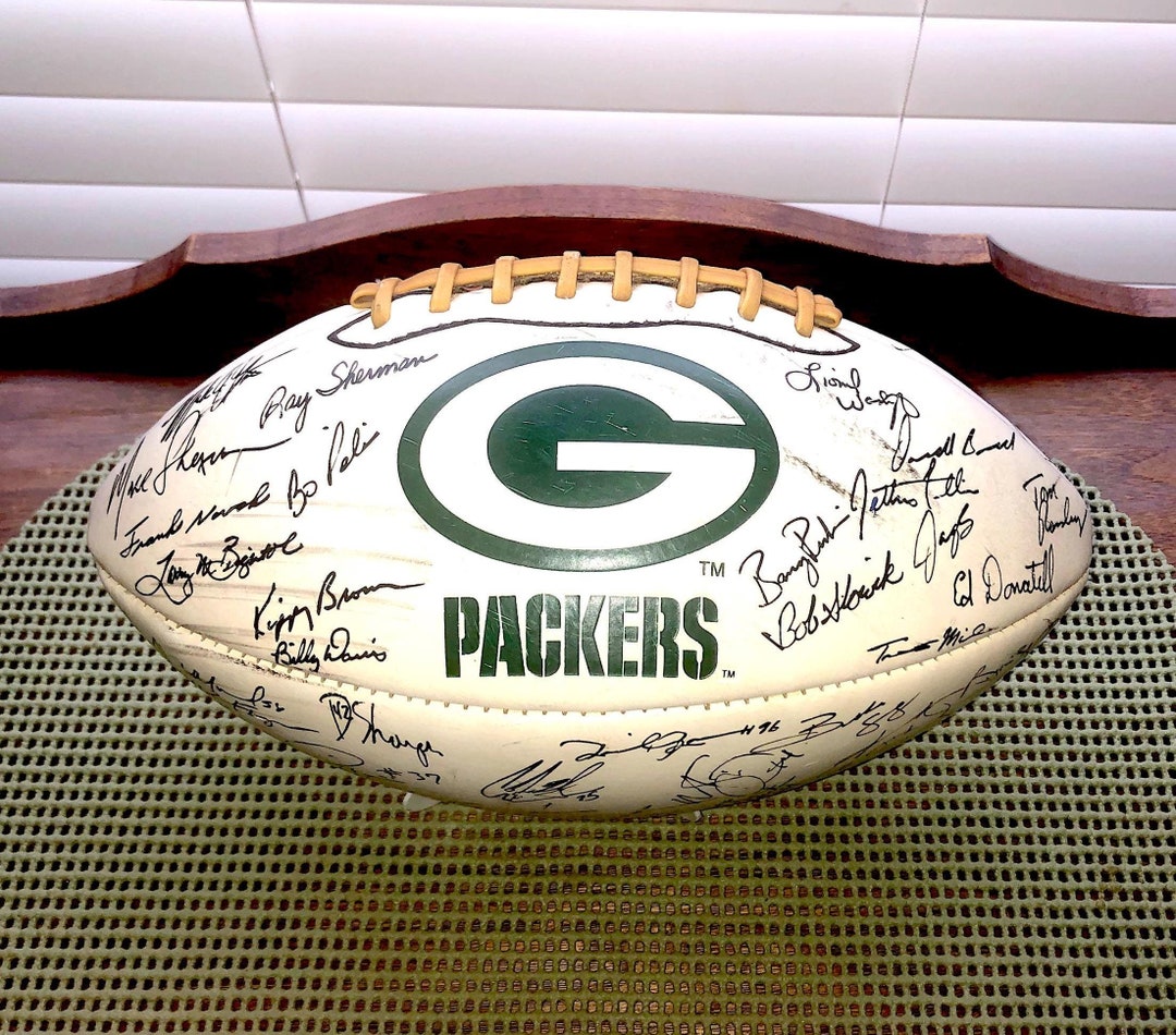 Vtg. 2000 Green Bay Packer Team Signed Football, 70 Autographs, Brett ...