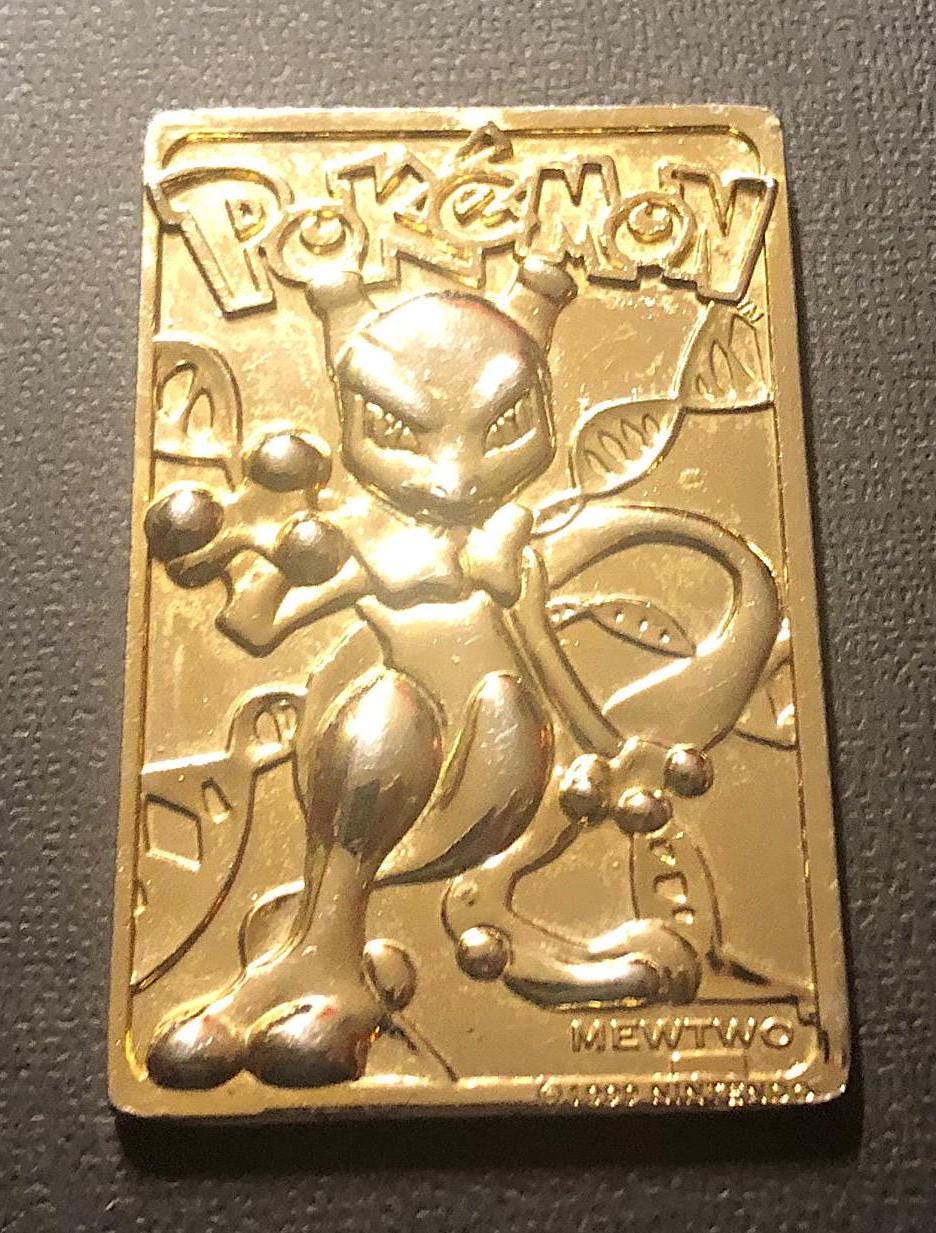 Vtg. 1999 Pokemon 23k Gold Plated Mewtwo Trading Card - Etsy