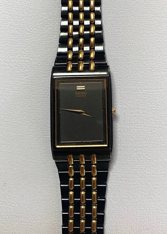 Vtg. 1990 Mens Seiko Quartz Dress Watch Gray, Black &… - Gem