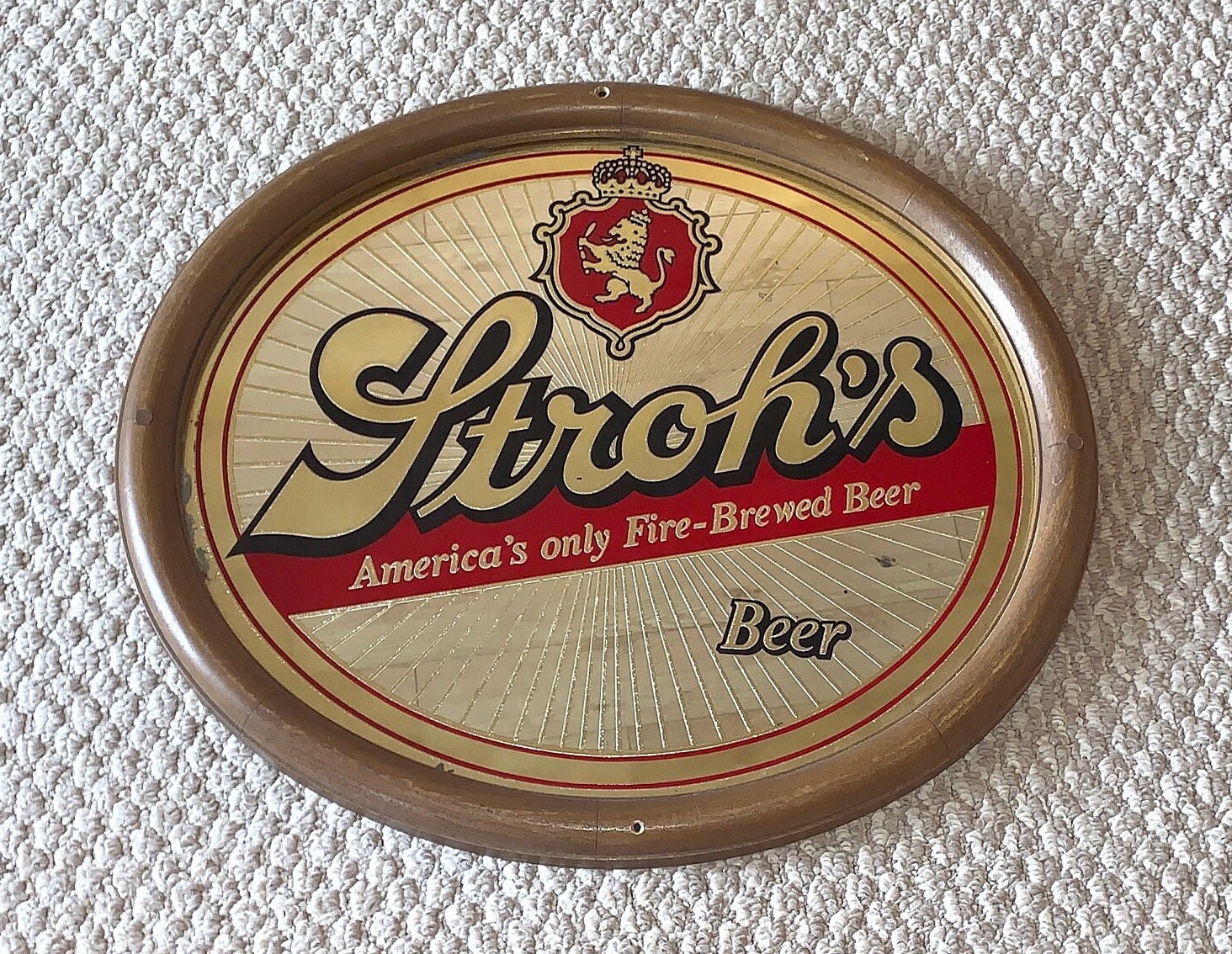 Vintage 1970's STROHS Beer Bar Sign Mirror - Etsy