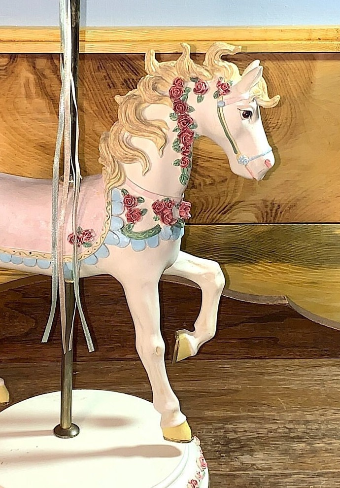 Vintage 17 Tall White Carousel Horse Figurine - Etsy