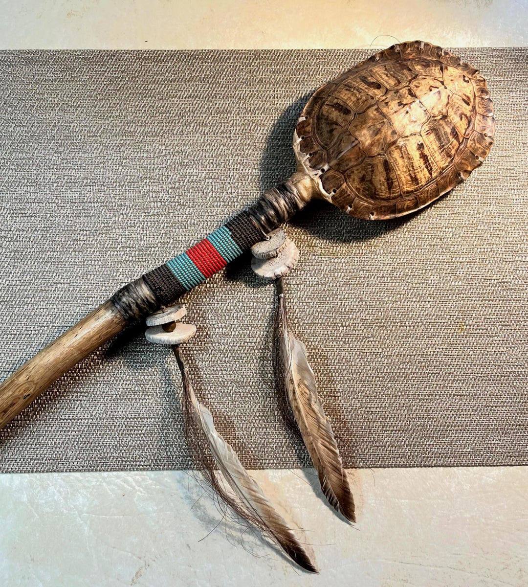 Vintage Handmade 22" Southwest Native American Turtle Rattle - Etsy