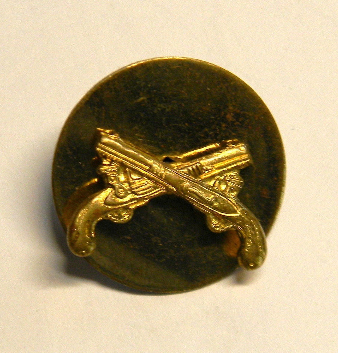 Vintage WW2 Era, U.S. Military Infantry Screw Back Brass Pin crossed ...