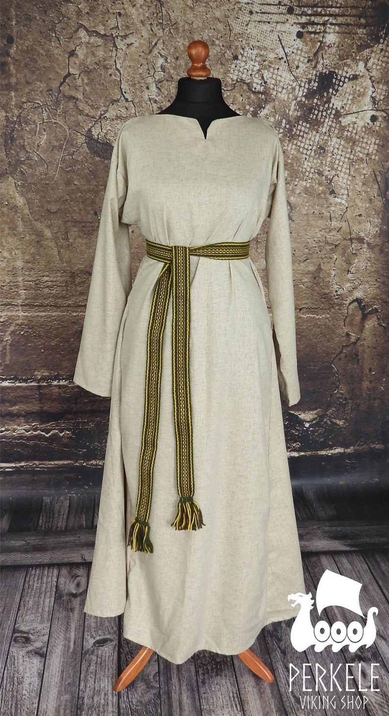 100% linen Viking dress Medieval Underdress Early Medieval | Etsy