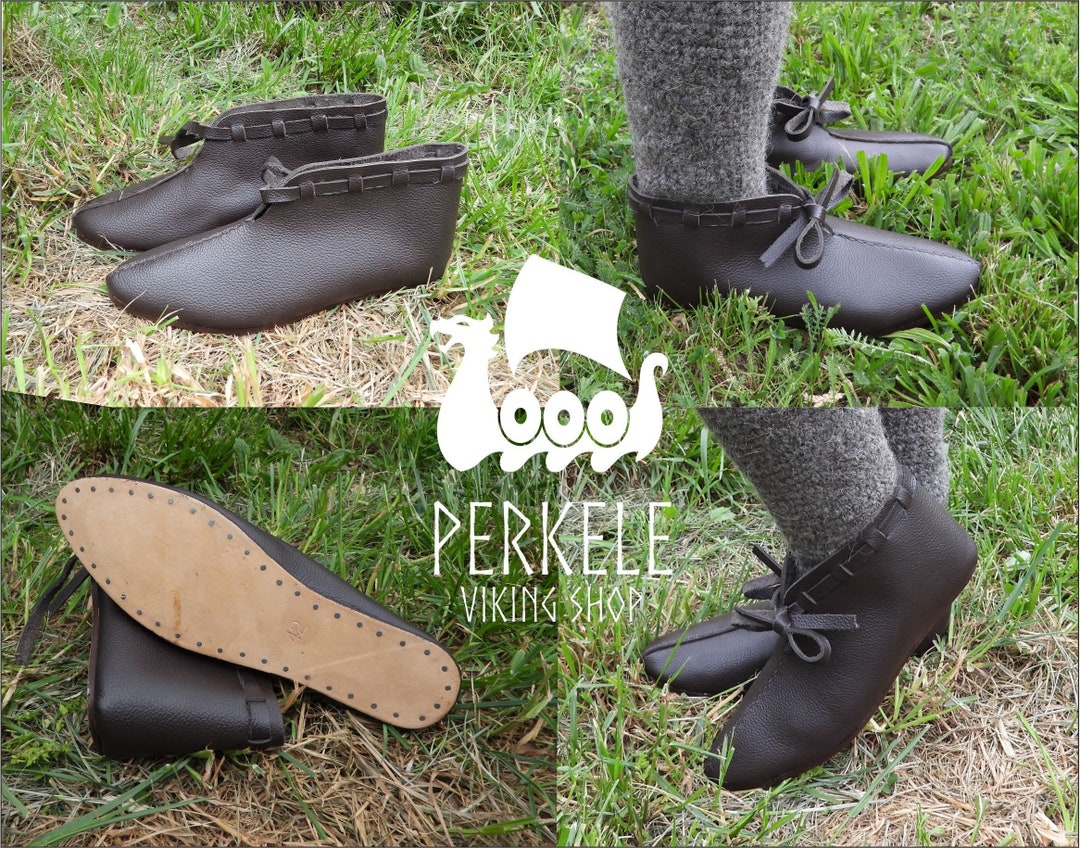 Viking Shoes From Hedeby Type 3 Made of 100% Natural Cowhide Leather ...