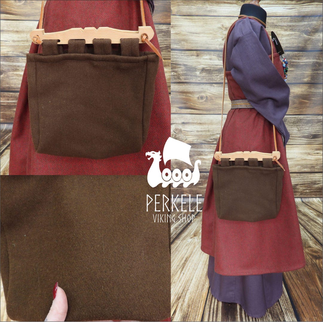 New Woolen Bag From Hedeby Sew by Machine With Leather Straps - Etsy