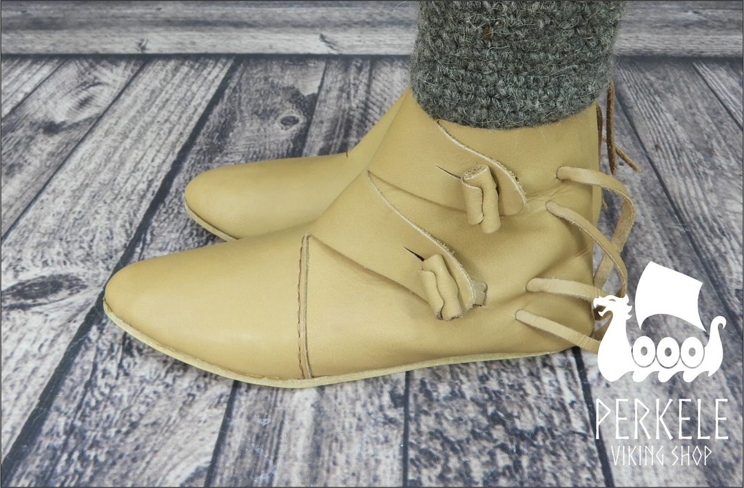 Viking Shoes Type Jorvik Made of 100% Natural Cowhide Leather - Etsy