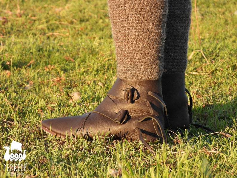 Viking Shoes Type Jorvik Made of 100% Natural Cowhide Leather | Etsy