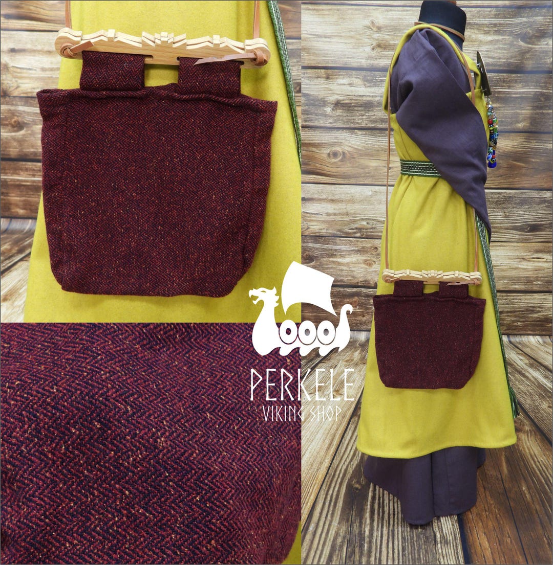 New Woolen Bag From Hedeby Sew by Machine With Leather Straps - Etsy