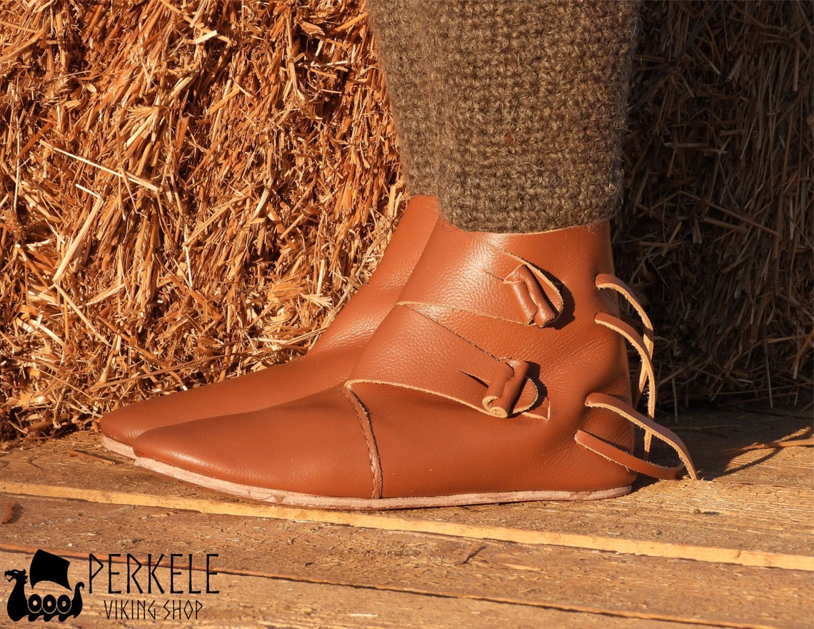 Viking shoes type Jorvik made of 100% natural cowhide leather | Etsy