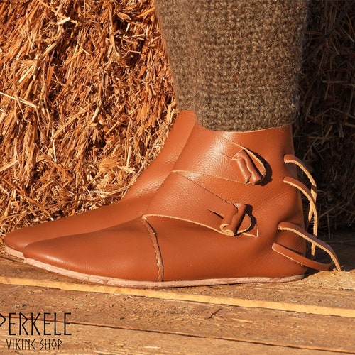 Viking Shoes Type Jorvik Made of 100% Natural Cowhide Leather - Etsy