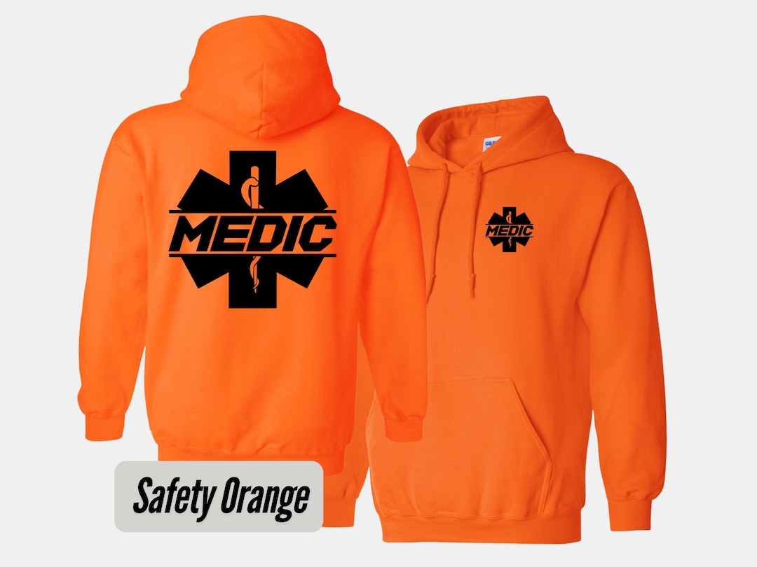 Safety Orange Medic Hoodie: EMS Paramedic First Responder Sweatshirt - Etsy