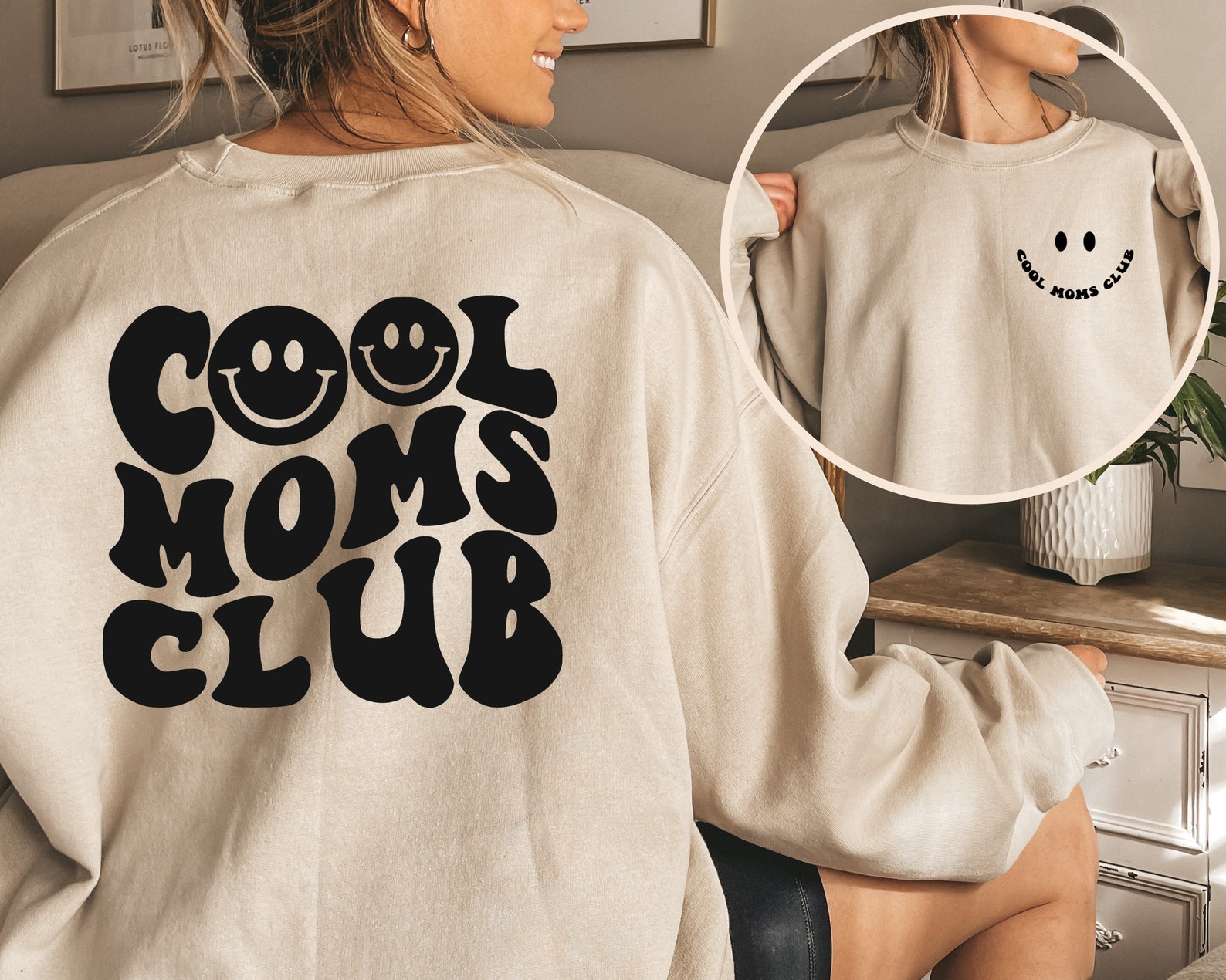 Cool Moms Club Sweatshirt Cool Mom Sweatshirt Funny Mom - Etsy