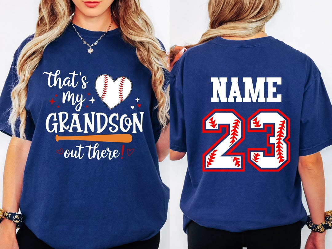 Personalized Baseball Grandma T-shirt: Custom Name & Number - Etsy