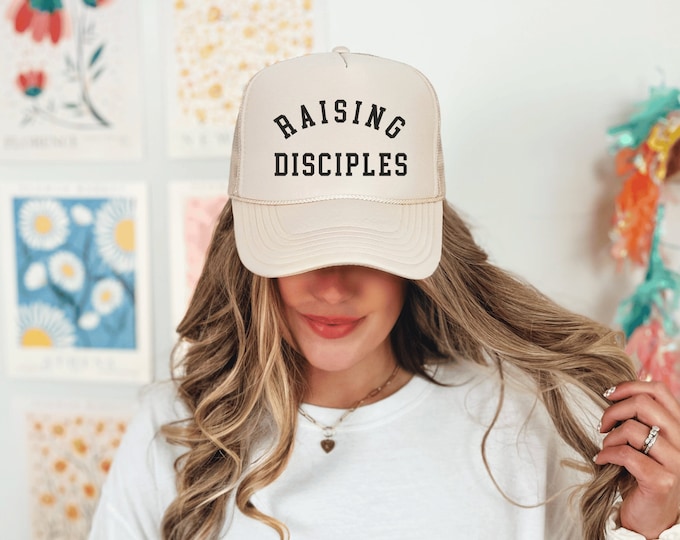 Raising Disciples Hat | Muted Teal & Off-white | Adjustable | Christian ...