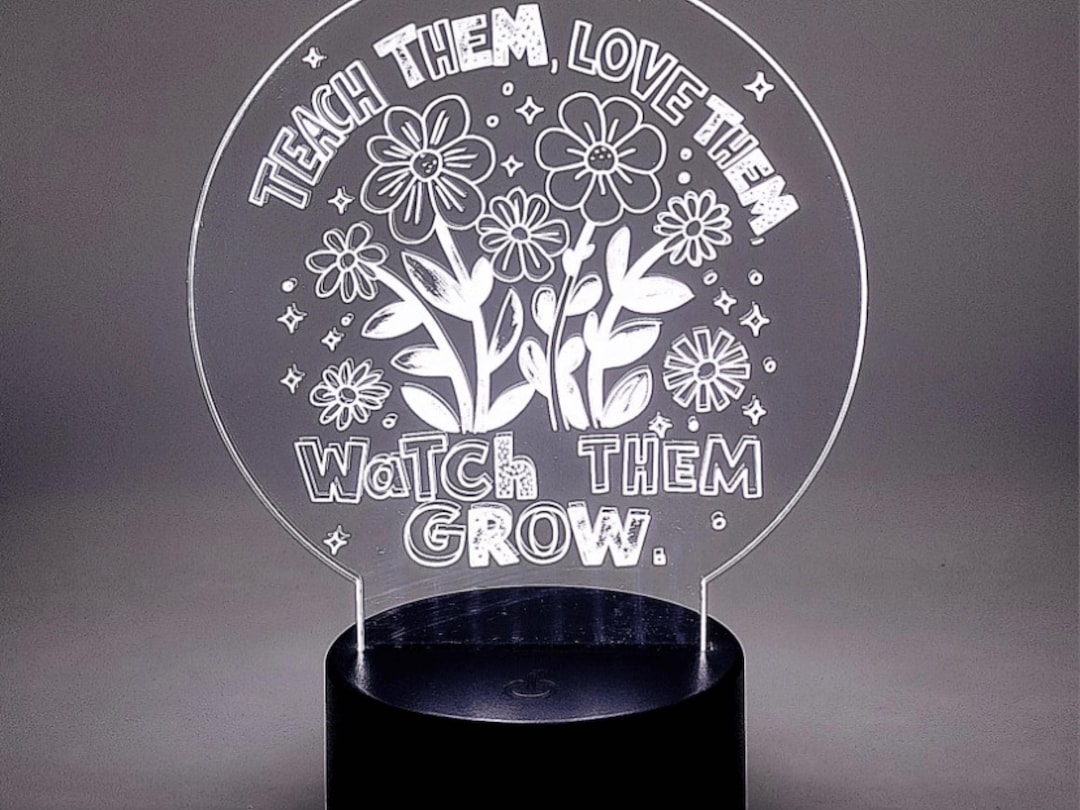 Personalized Teacher Lamp: Custom Name Desk Light, Color Changing - Etsy