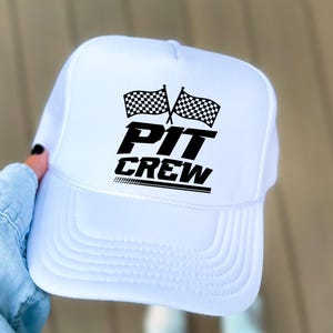 Pit Crew Hat, Racing Trucker Snapback Hat, Pit Wife Mom Dad Race Day Hat Cap, Pit Crew Snapback ...