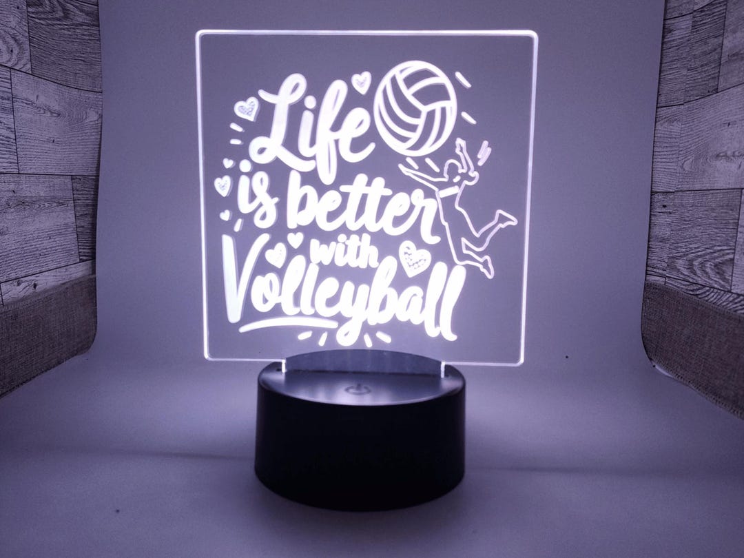 Personalized Volleyball Player LED Night Light: Color Changing Desk ...