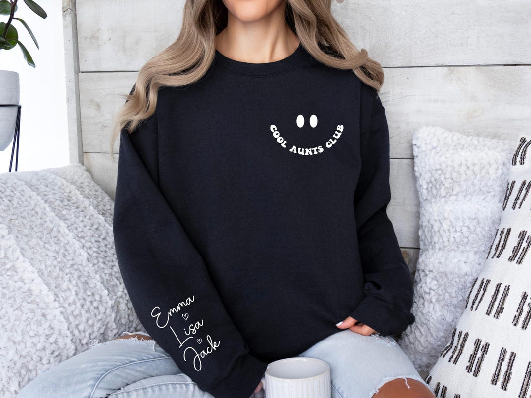 Cool Aunts Club Sweatshirt – Custom Auntie Gift With Kids’ Names on ...