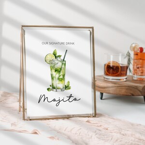 Mojito Signature Drink Sign With Tags • Editable Signature Mojito ...