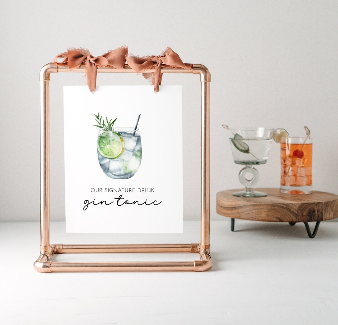 Gin Tonic Signature Drink Sign Wedding Signature Cocktail - Etsy