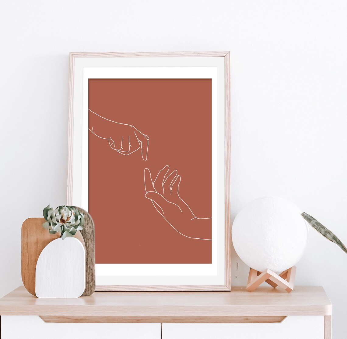 Reaching Hands Art Print Line Art Hands Drawing of Hands | Etsy