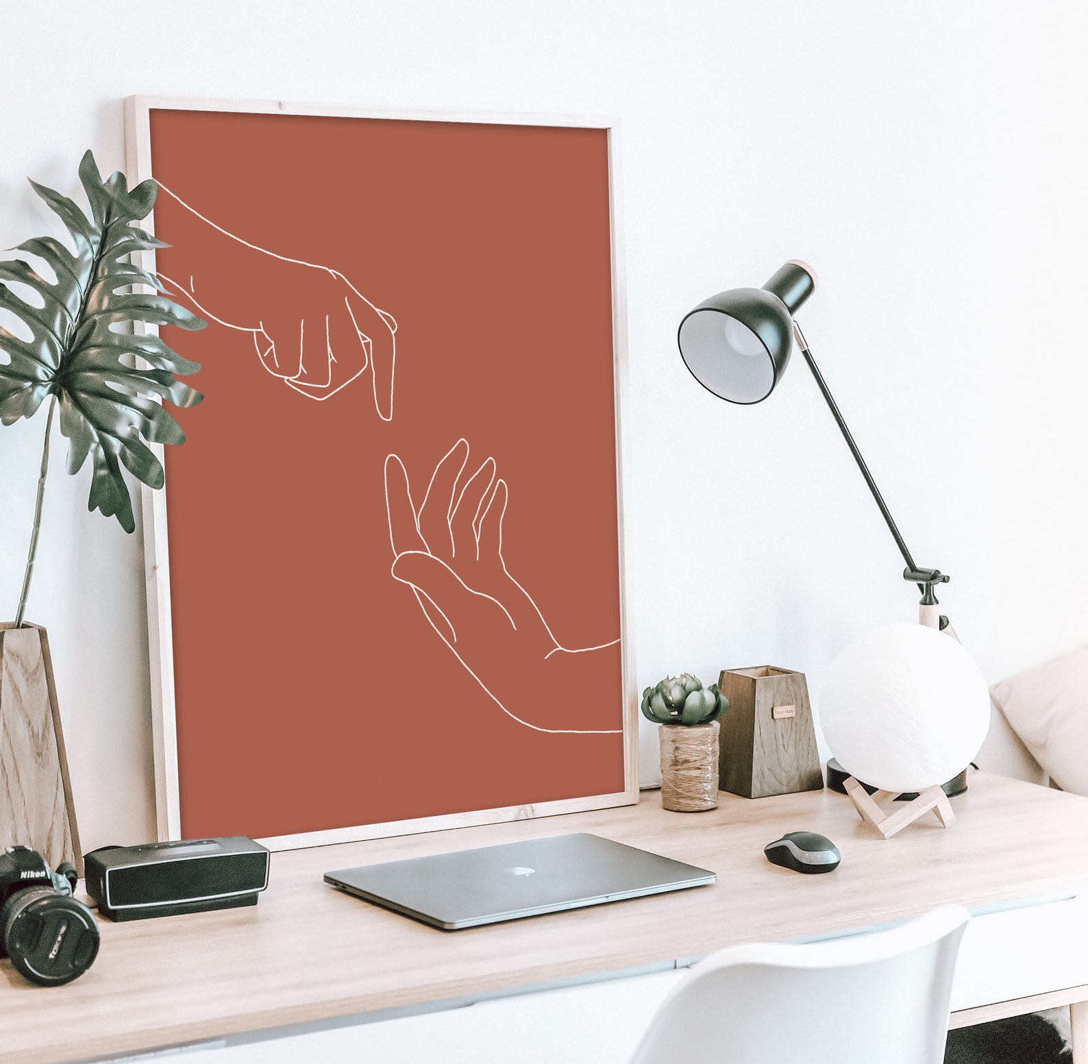 Reaching Hands Art Print Line Art Hands Drawing of Hands | Etsy