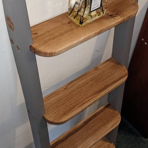 Handcrafted Oak Ladder Shelf: Farrow and Ball Painted Leaning Shelves ...