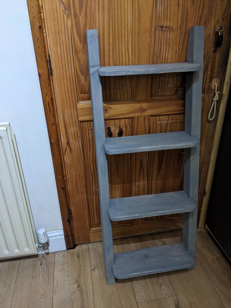 Plant Ladder Stand. Rustic 4 Step Ladder Shelf for Outdoor or Indoor ...