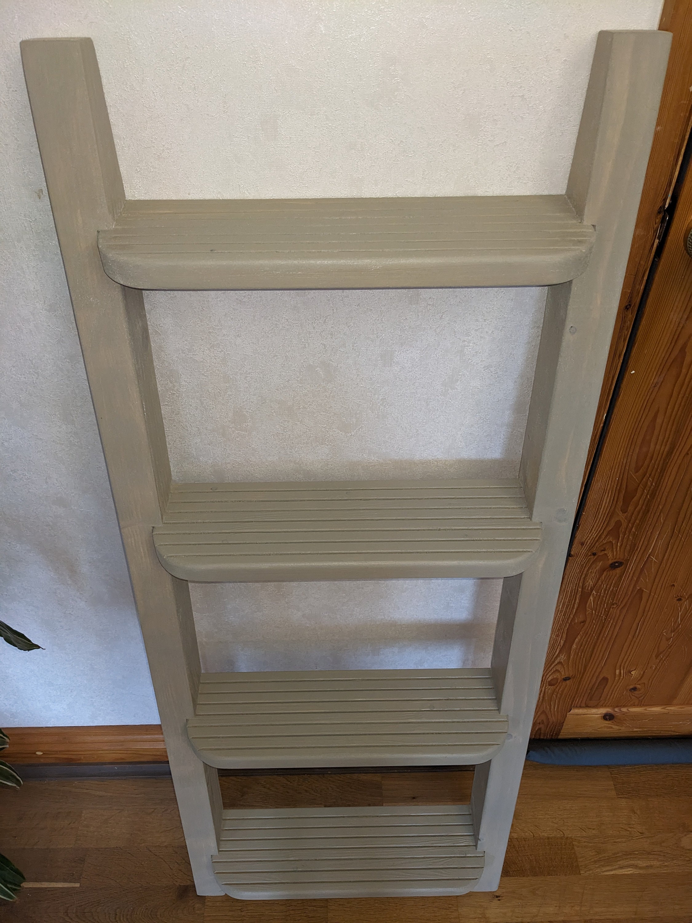 Plant Ladder Stand. Rustic 4 Step Ladder Shelf for Outdoor or Indoor ...