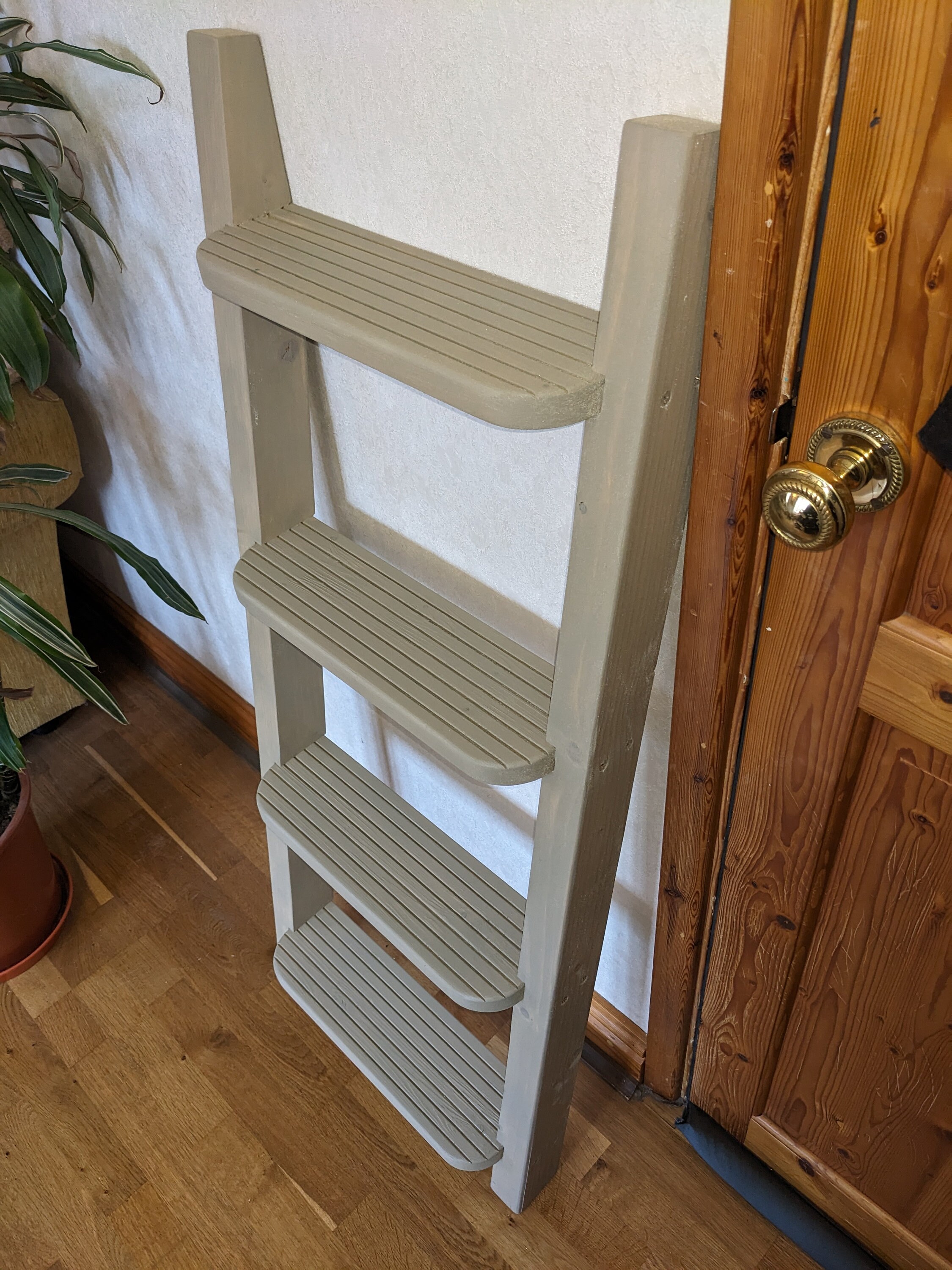 Plant Ladder Stand. Rustic 4 Step Ladder Shelf for Outdoor or Indoor ...