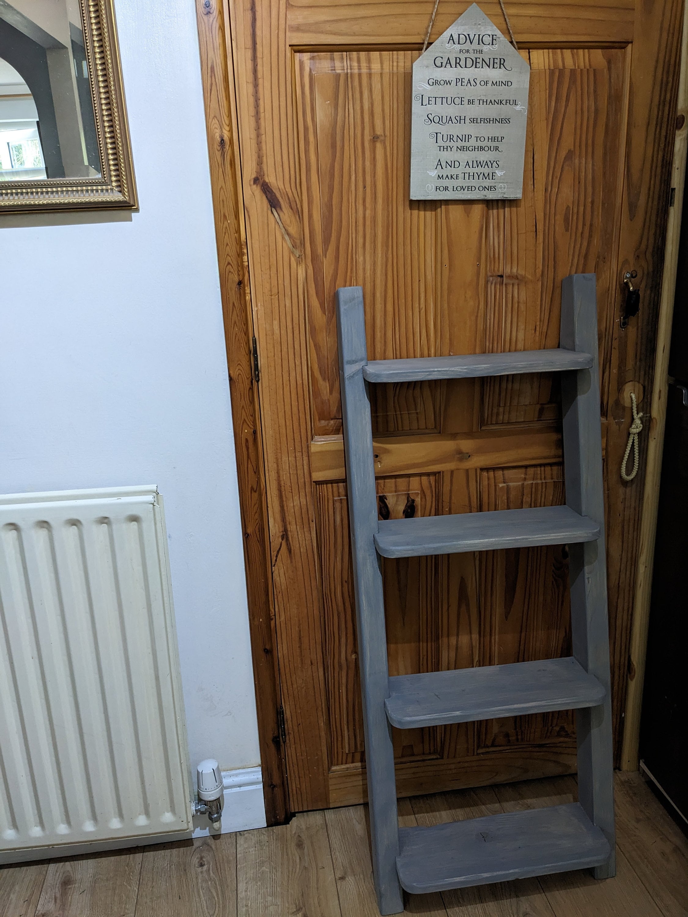 Plant Ladder Stand. Rustic 4 Step Ladder Shelf for Outdoor or Indoor ...