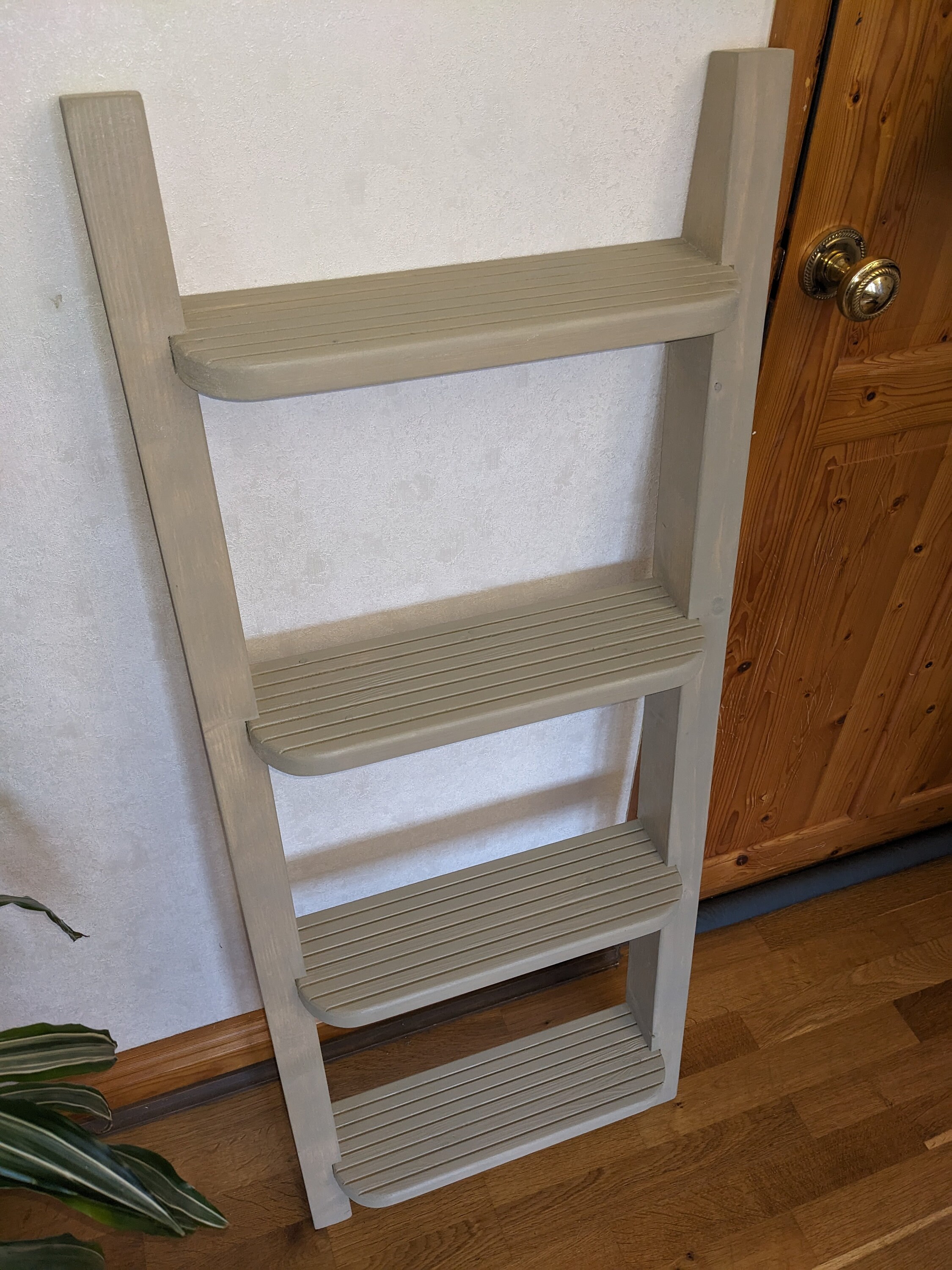 Plant Ladder Stand. Rustic 4 Step Ladder Shelf for Outdoor or Indoor ...