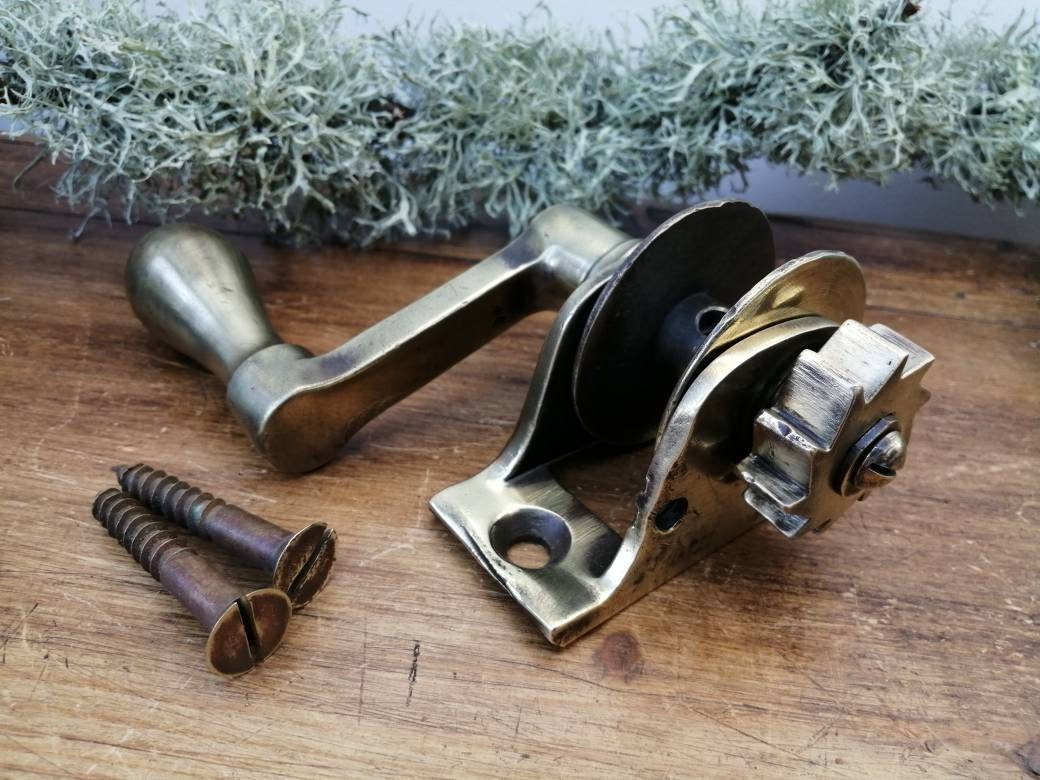 Rare Antique Brass Hand Crank / Winch Boat Maritime Rope | Etsy