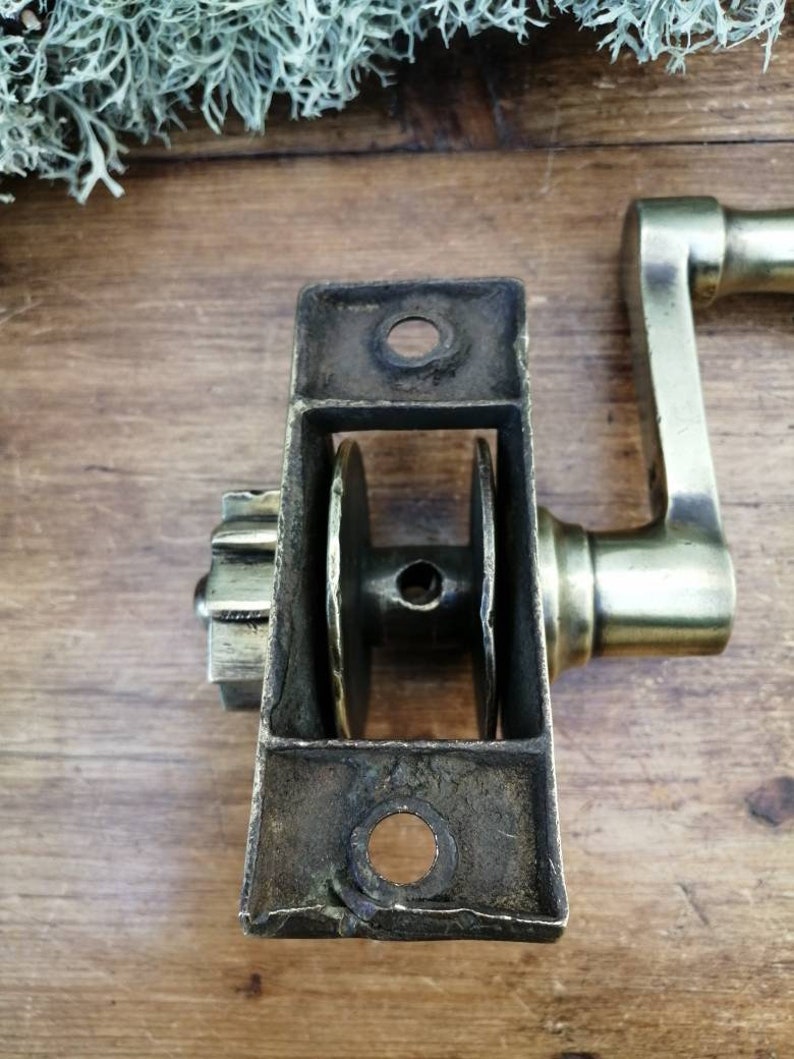 Rare Antique Brass Hand Crank / Winch Boat Maritime Rope | Etsy