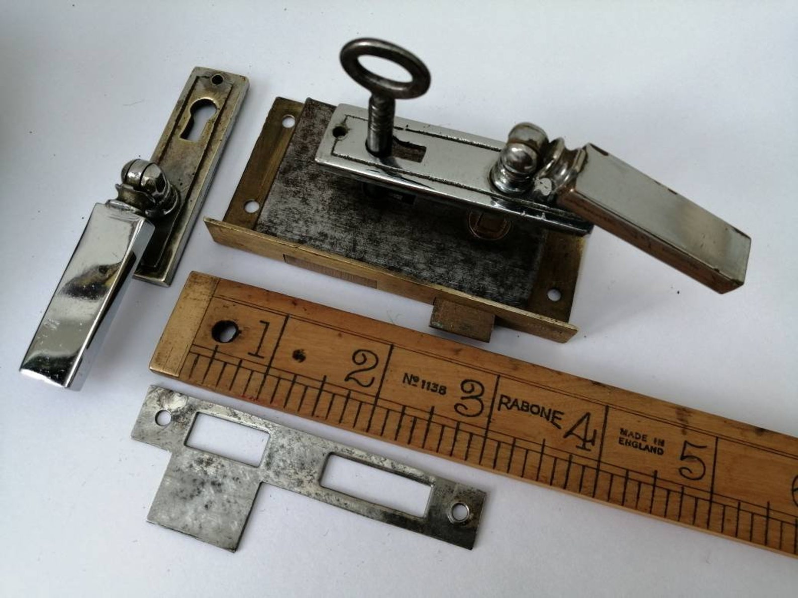 Genuine Vintage Cupboard Lock With Key and Handle - Etsy UK