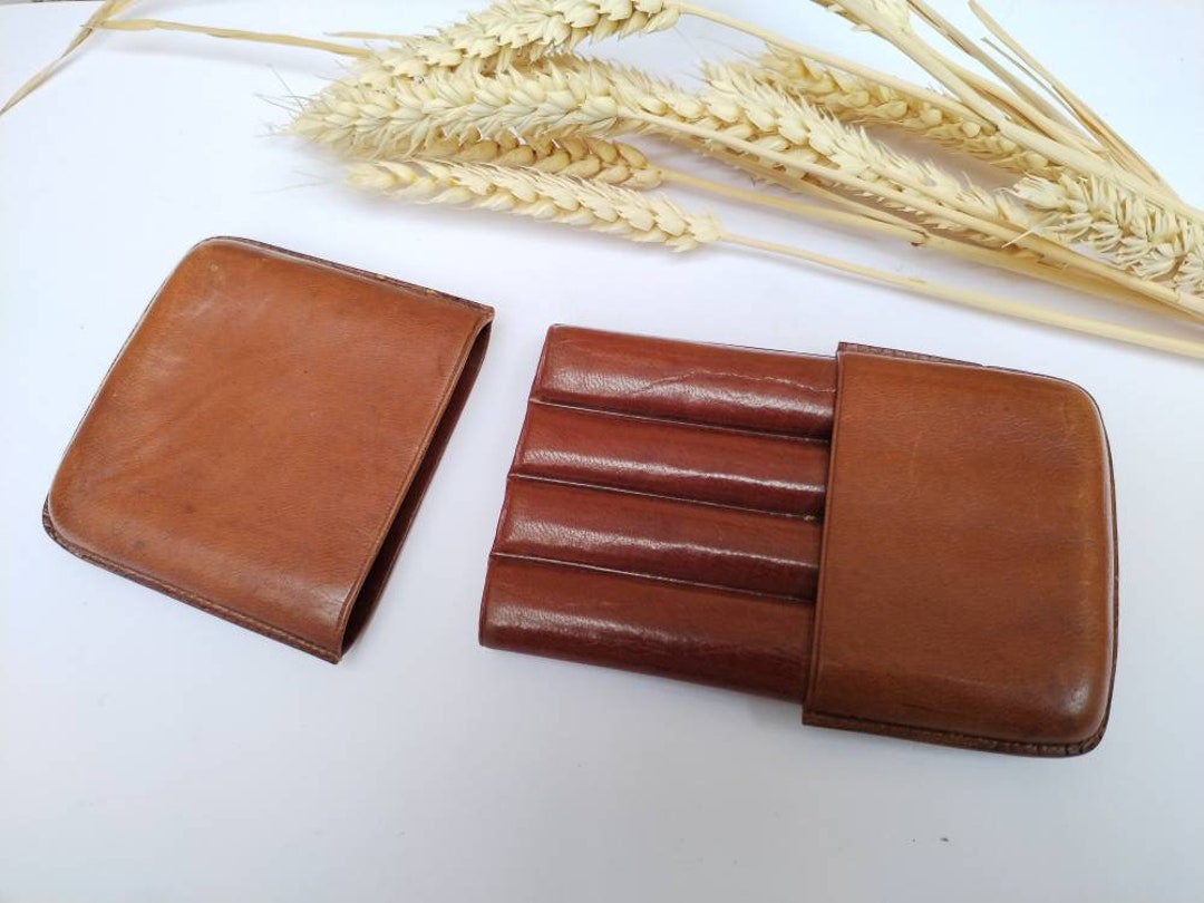 Vintage Leather Cigar Case - Etsy