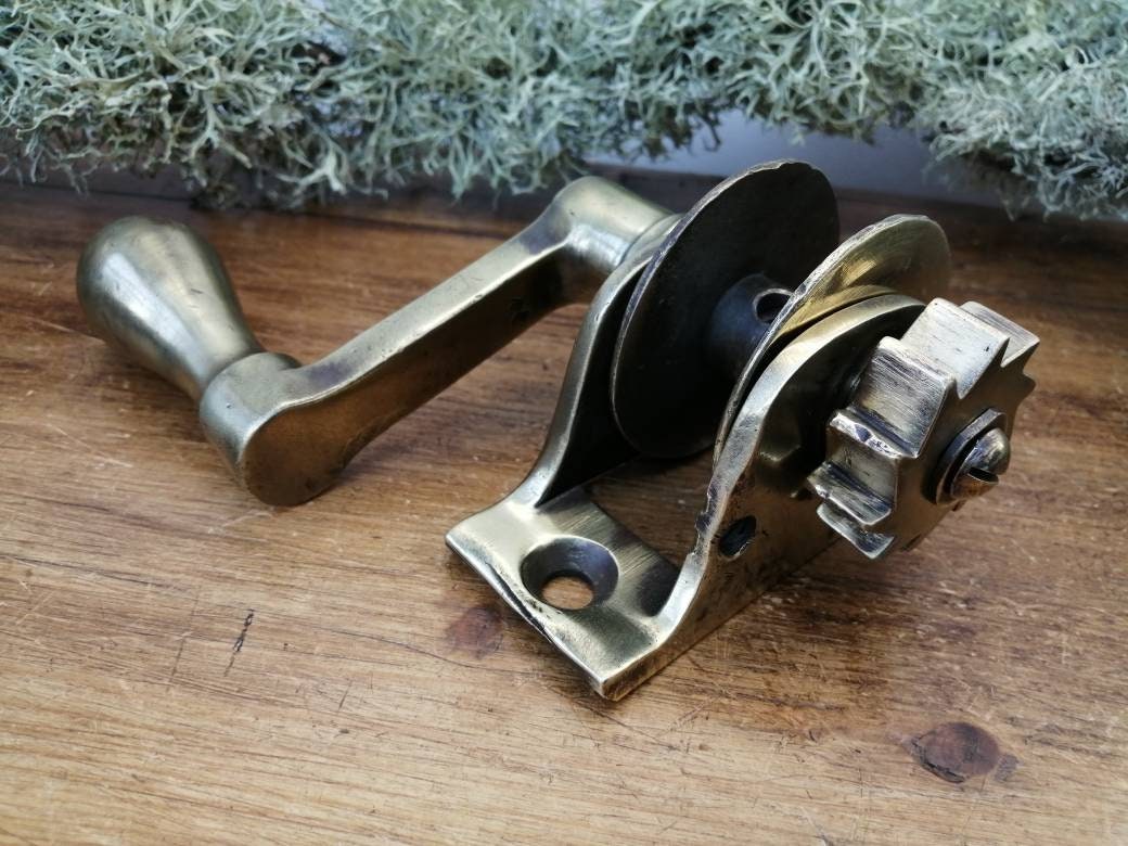 Rare Antique Brass Hand Crank / Winch Boat Maritime Rope | Etsy