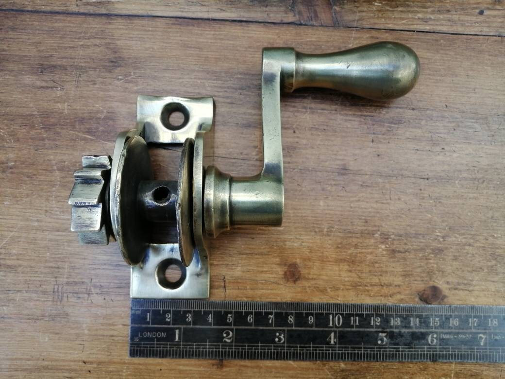 Rare Antique Brass Hand Crank / Winch Boat Maritime Rope | Etsy